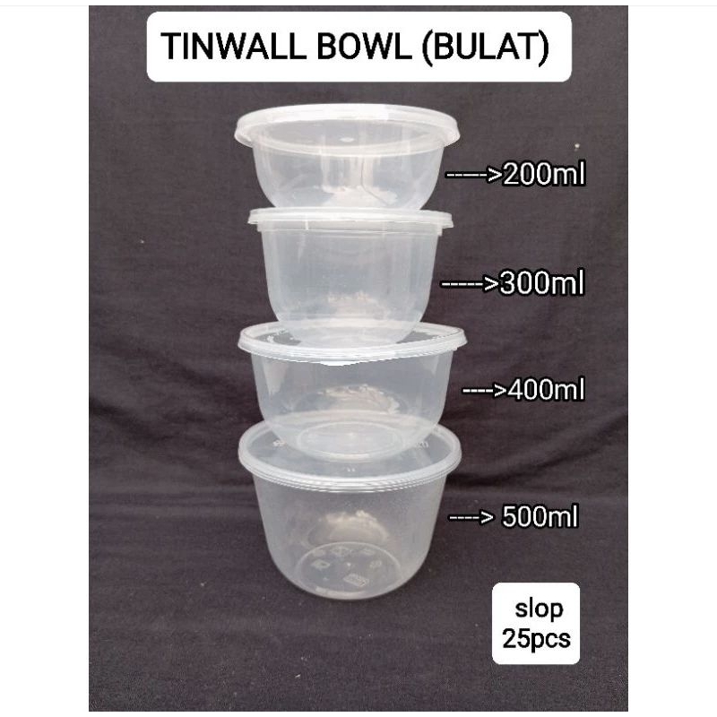 Jual [25pcs] Thinwall BOWL 200 300 400 500 ml/ Food Container / Thinwall Cup Puding / Mangkok ...