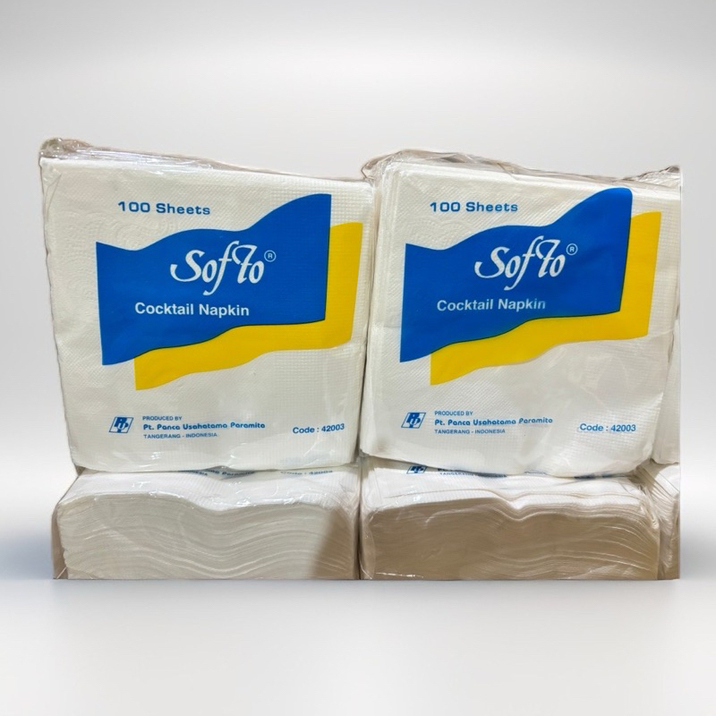 Jual [1 paket = 10 pcs] SOFTO tissue/tisu Cocktail Napkin -tissue kue ...