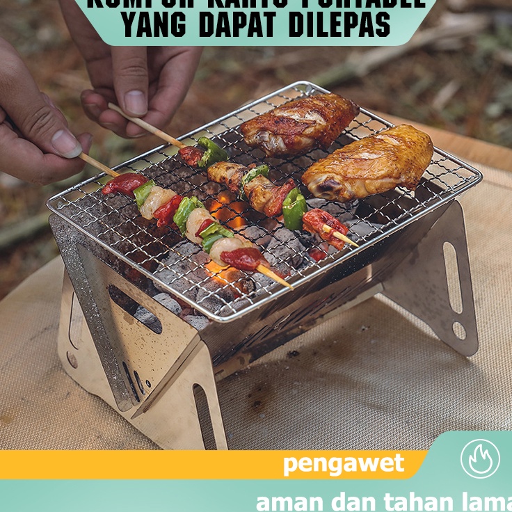 Jual Hot Now kompor lipat camping Mini kayu bakar Panggangan Barbekyu ...