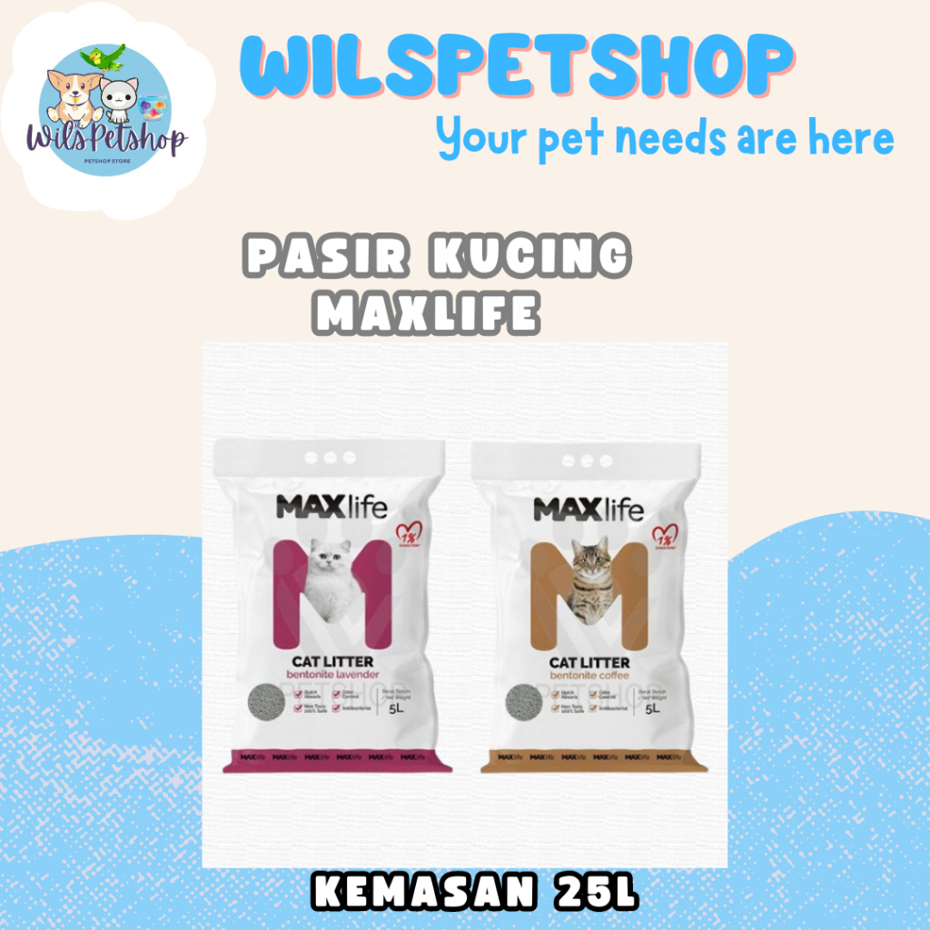 Jual Pasir Kucing - Pasir Maxlife 25 Liter all varian (Instan) | Shopee ...