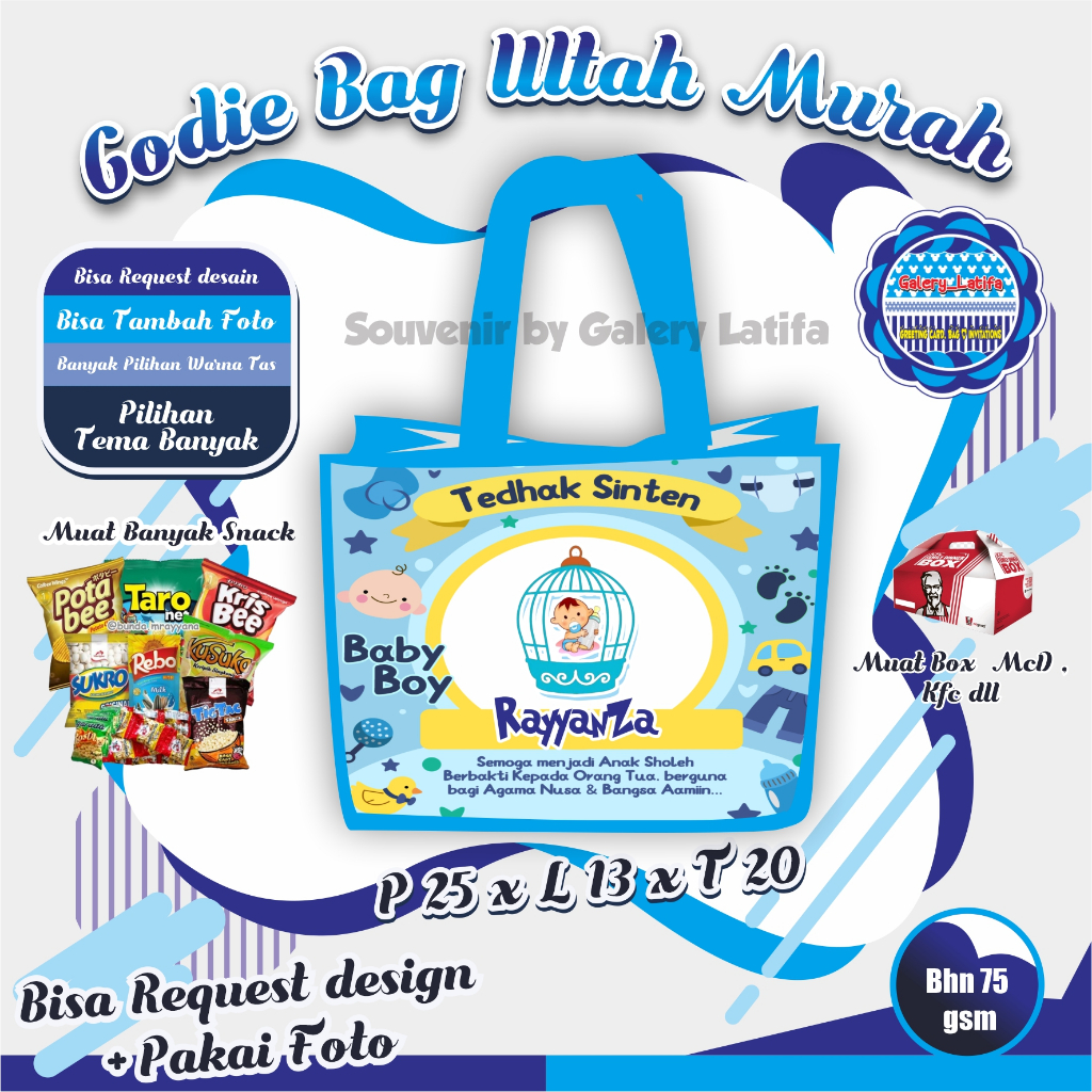 Jual Godie Bag Tedhak Siten Bisa Request Desain dan Tambah Foto ...