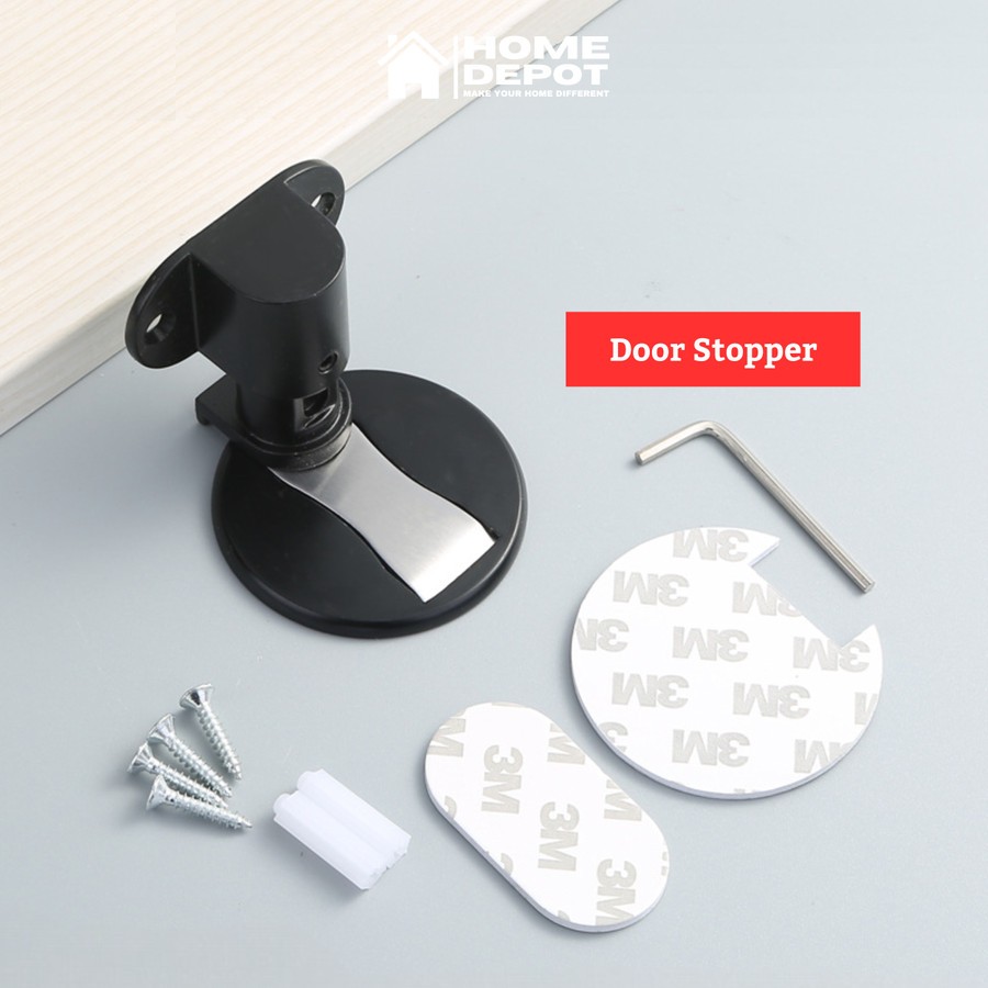 Jual Door Stopper Magnetic Black Stainless Steel Penahan Pintu Rumah ...