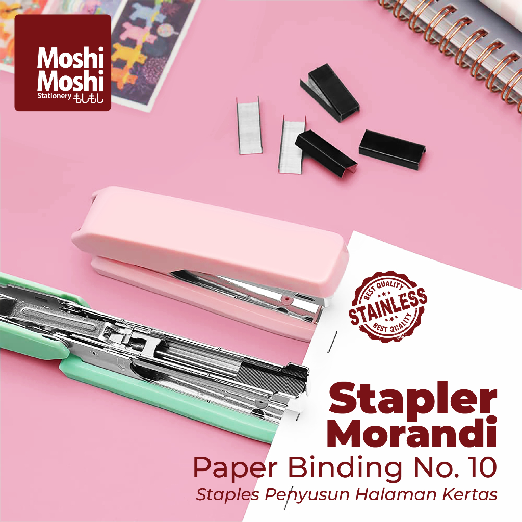 Jual Stapler Morandi No.10 Paper Binding with Remover Portable Staples ...