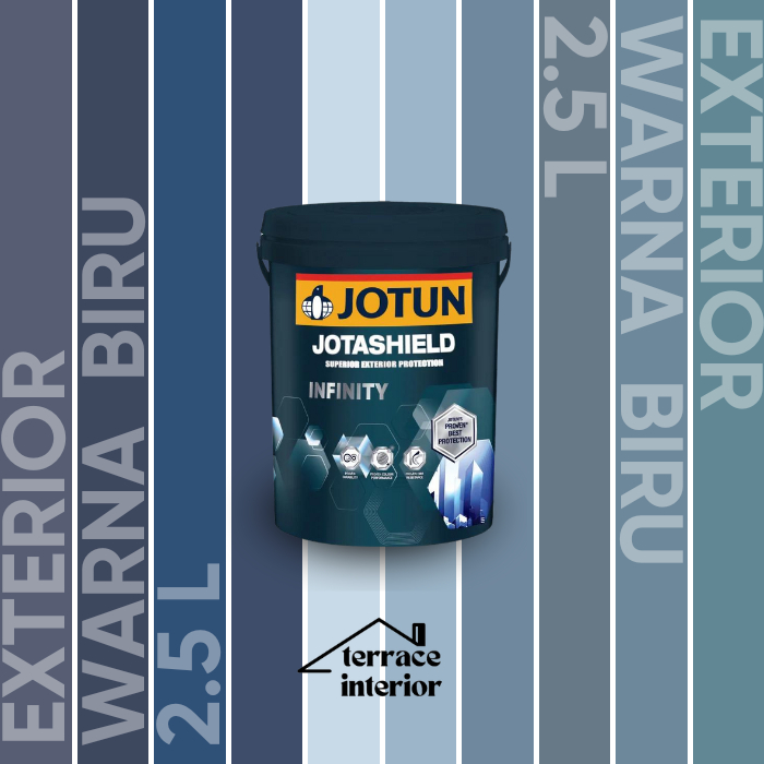 Jual Cat Tembok Exterior Infinity Jotun warna Biru 2.5 L | Shopee Indonesia