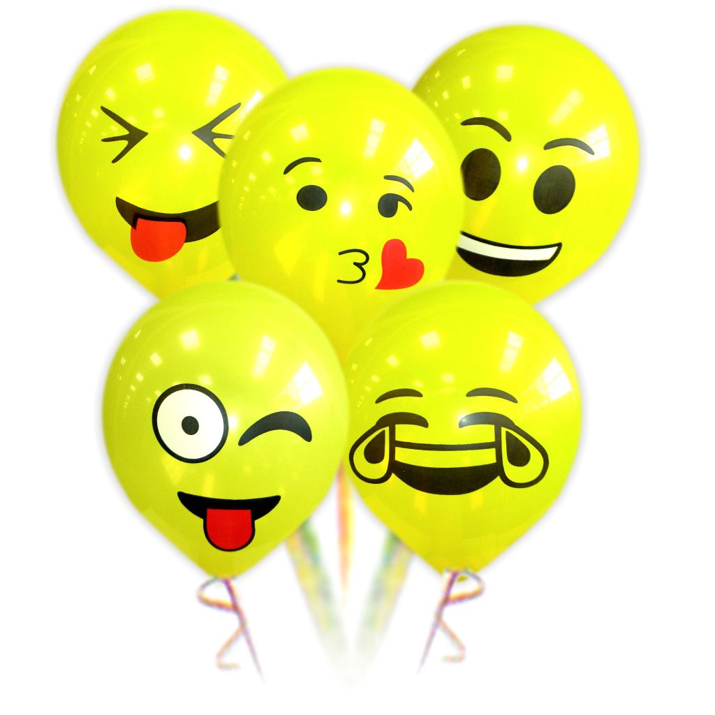 Jual Balon Latex Metalik Bulat Emoticon 12inchi | Shopee Indonesia