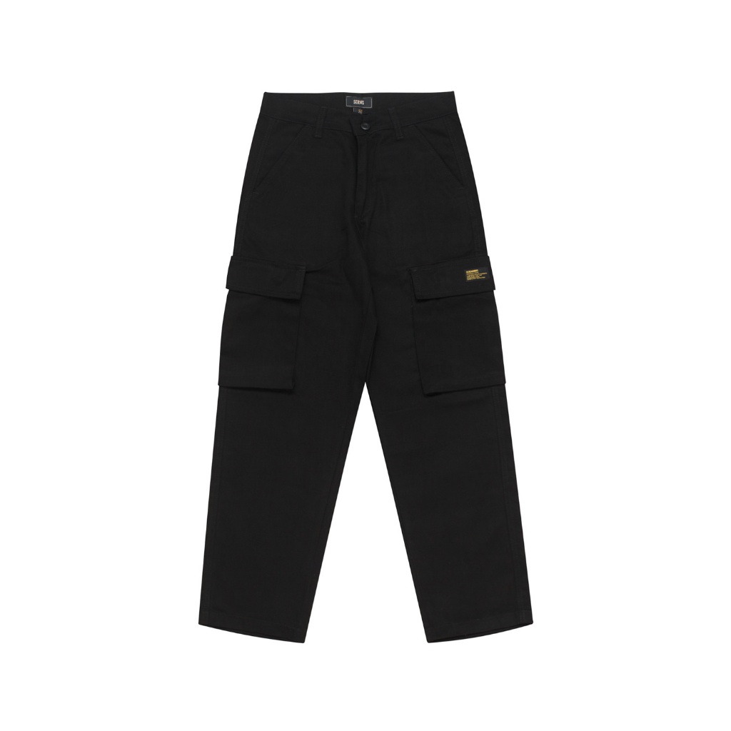 Jual Screamous Long Pants Cargo ATLANTIC BLACK Loose Fit | Shopee Indonesia