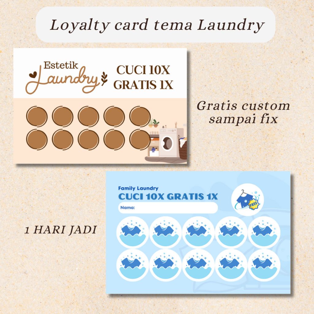 Jual LOYALTU CARD LAUNDRY, USAHA LAUNDRY, KARTU MEMBER LAUNDRY, CETAK ...