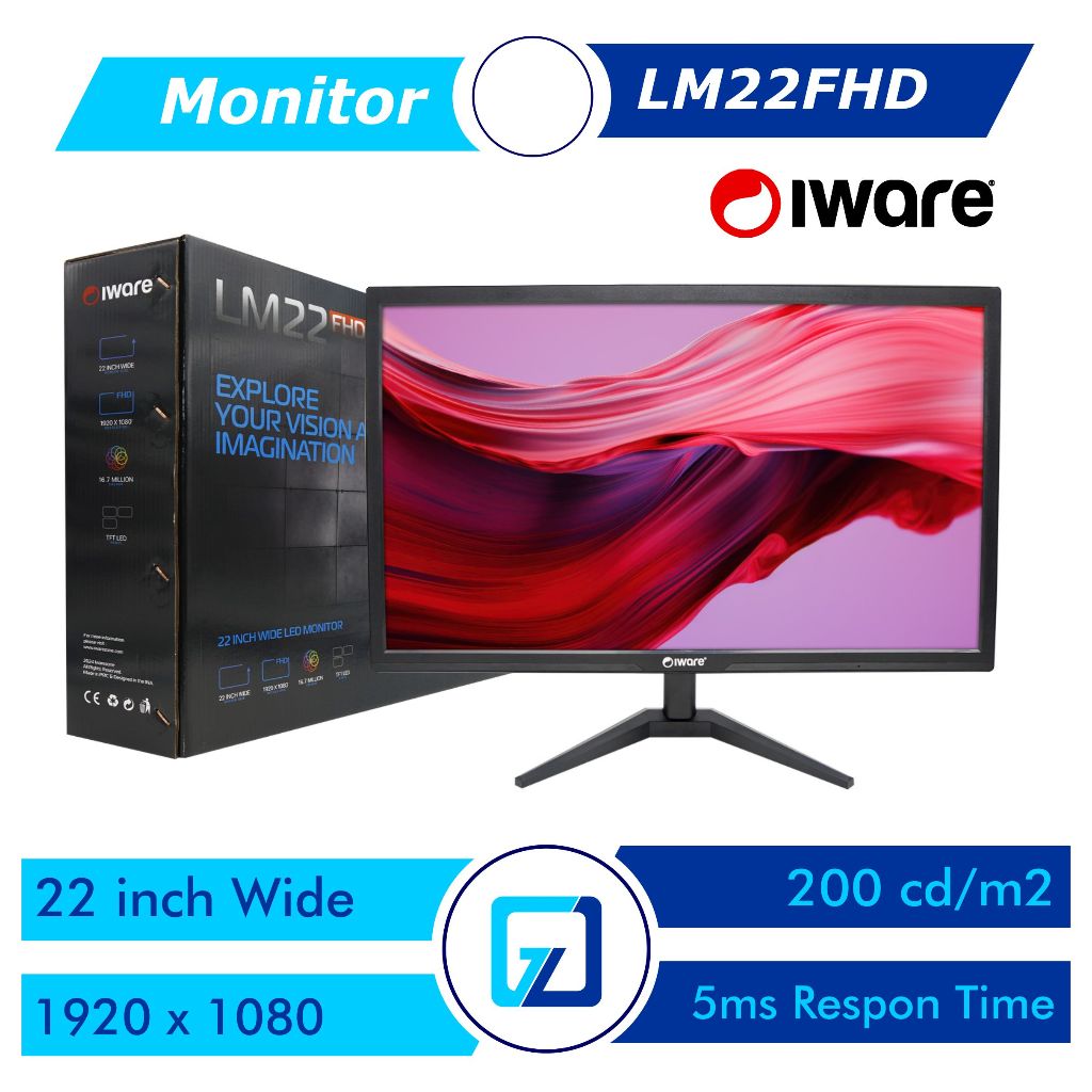 Jual Iware Monitor LED Full HD 22" LM22D LM-22FHD HDMI VGA Wide Screen ...