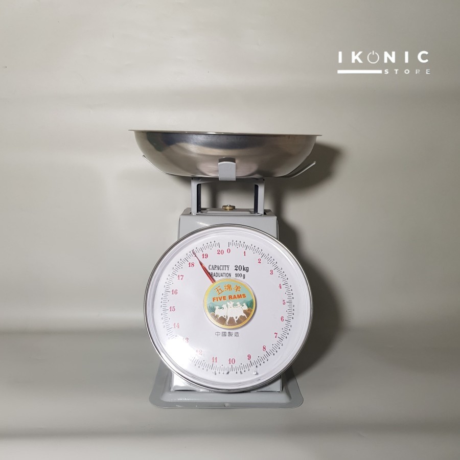 Jual IKONIC Timbangan Jarum Analog Duduk Mangkok Daging Laundry Buah Sayur Kue 20KG | Shopee ...