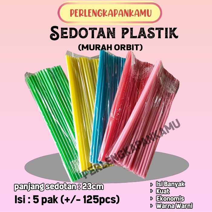 Jual Sedotan Plastik Warna Warni Sedotan Murah Ekonomis 5 Pak Warna ...