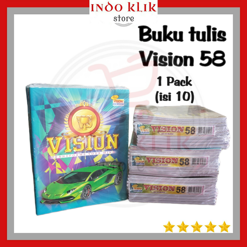 Jual Buku Tulis Vision 58 lembar / Buku Tulis Vision 58 lbr / buku ...