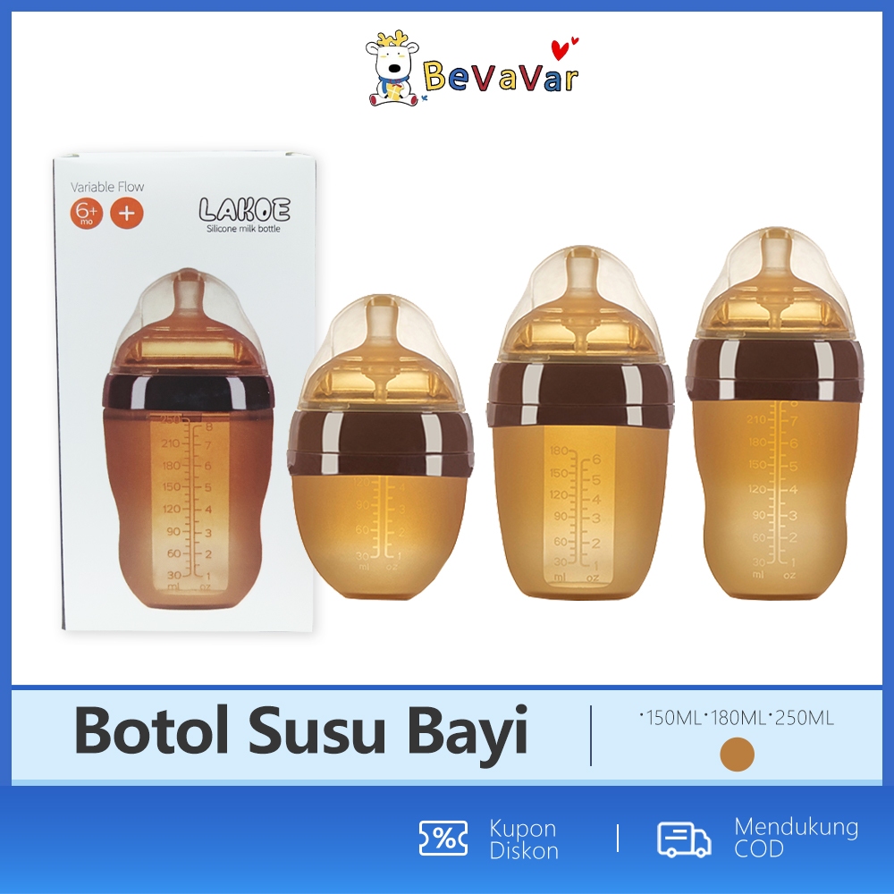 Jual BEVAVAR Botol Susu Bayi Bahan Silikon Nano Feeding Bottle Sedotan ...