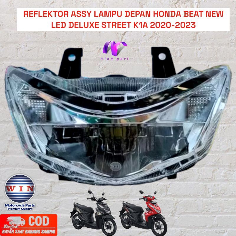 Jual reflektor lampu depan honda beat esp street deluxe new led gen 1 ...