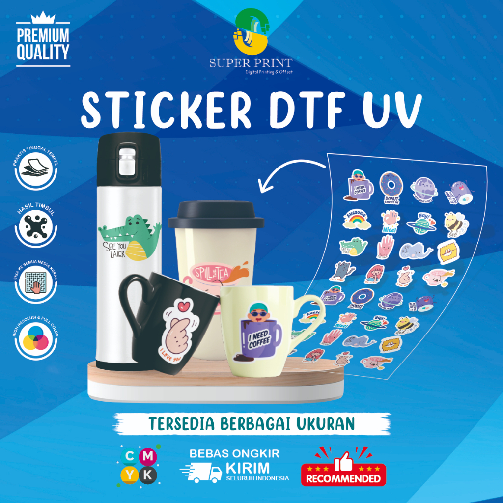 Jual Stiker DTF UV Cutting Stiker Custom Bisa Timbul | Shopee Indonesia