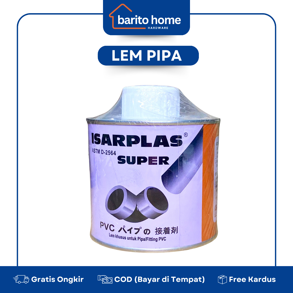 Jual Lem Pipa PVC Kaleng Isarplas Super 400 Gram Kaleng Kuas Paralon ...