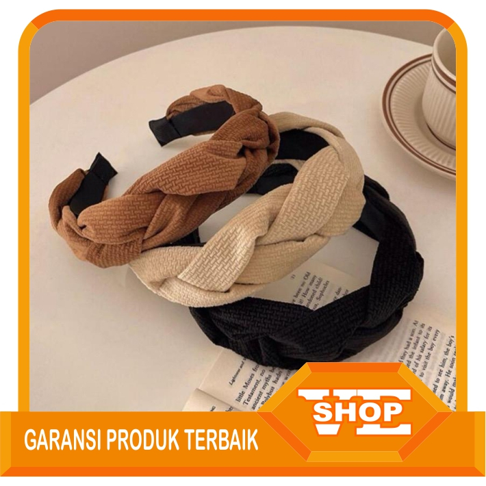 Jual ️ Veshop ️ BD001 Bando Motif Kepang Polos Bandana Ikat Rambut ...