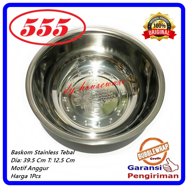 Jual Baskom Stainless 40 Cm Waskom Stainlis Besar 40Cm Tebal Anti Karat ...