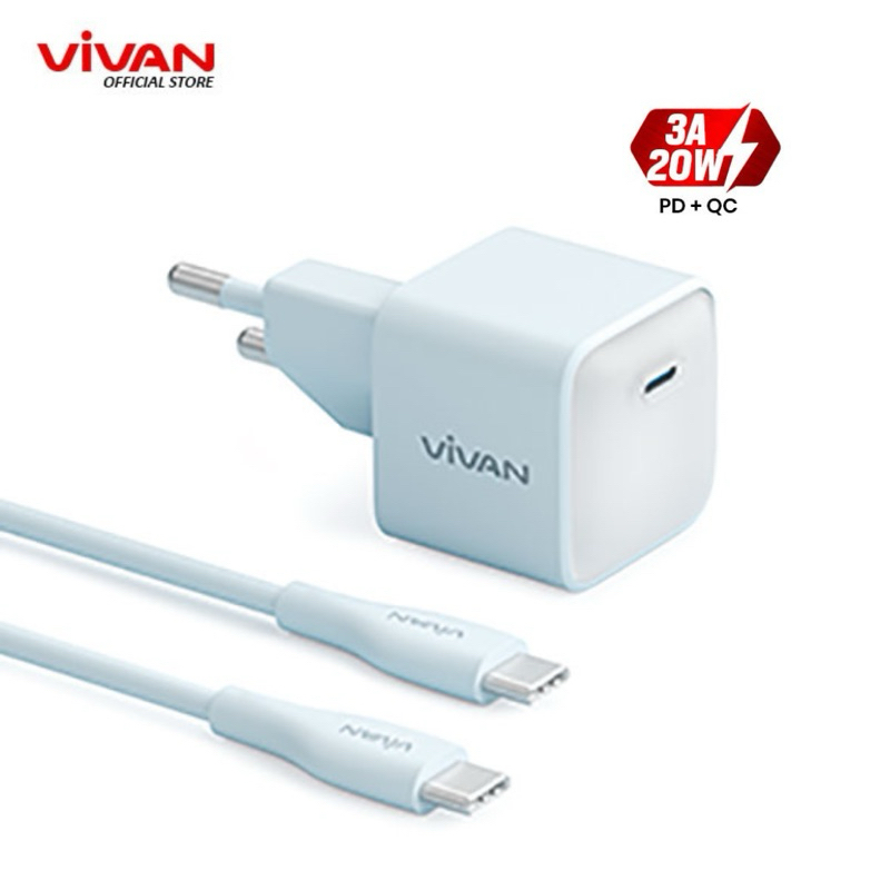 Jual Vivan Power Ice 20 Charger Set for iPhone and Android with Type-C ...