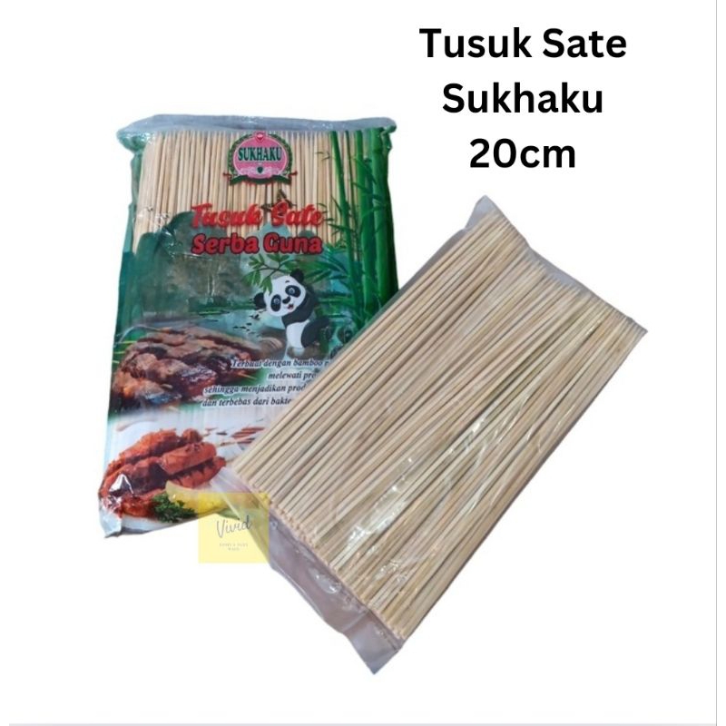 Jual Tusuk Sate Bambu Sukhaku 20cm - Tusuk Bambu sekitar 500gr atau ...