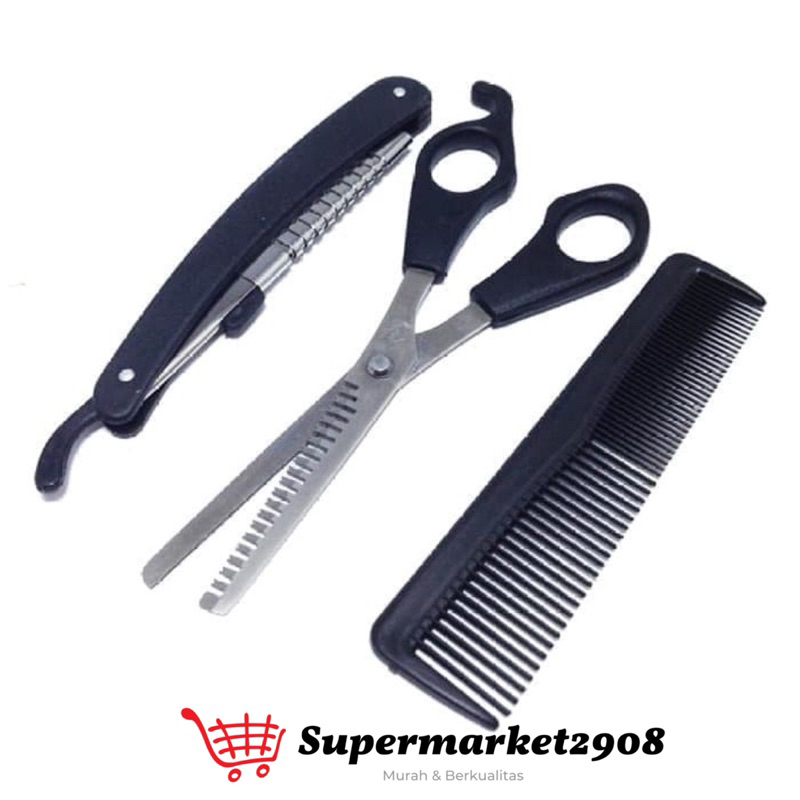 Jual [ GUNTING SASAK ]Gunting Set 3IN1 Gunting Sasak Gunting rambut ...