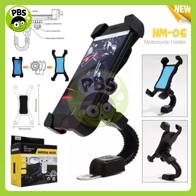 Jual PBS - Holder Handphone Spion Motor HM06 HM-06 | Phone Holder HP Universal | Shopee Indonesia