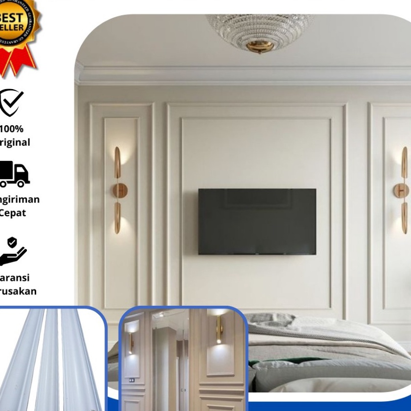 Jual Price List Moulding Wainscoting Bahan Pvc anti rayap ukuran 4cm6cm ...