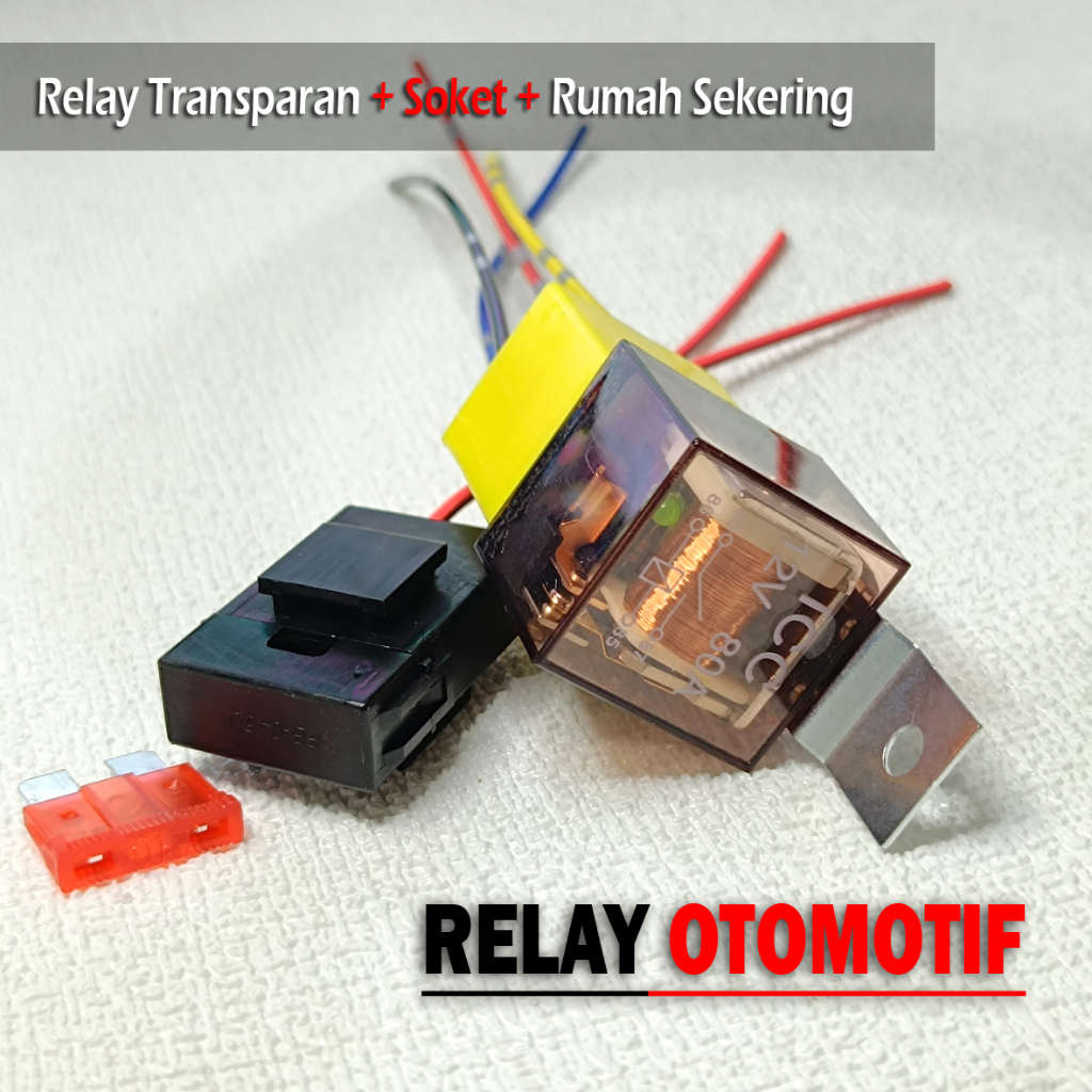 Jual Paket Set Relay Soket Relay Rumah Sekering 12 Volt 80 Ampere Universal | Shopee Indonesia