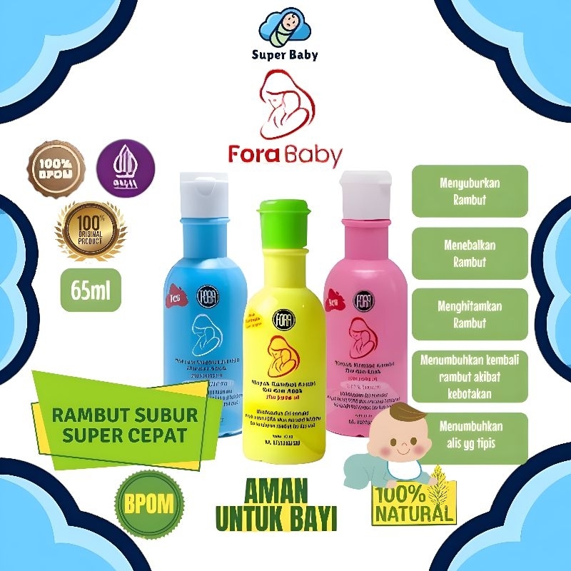 Jual PERAWATAN PENUMBUH RAMBUT BAYI FORA BABY MINYAK KEMIRI JOJOBA OIL ...