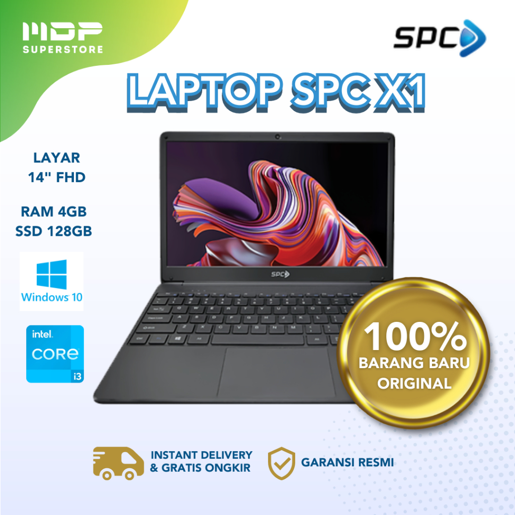 Jual LAPTOP SPC X1 : INTEK CORE I3-10110/4GB/128GB SSD/14"/WIN 10/BLACK ...