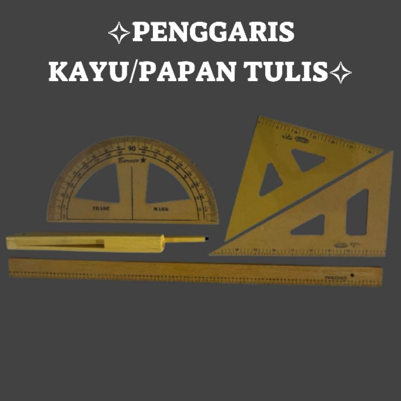 Jual Penggaris Kayu / Busur /Jangka / Penggaris 1 meter / Penggaris ...