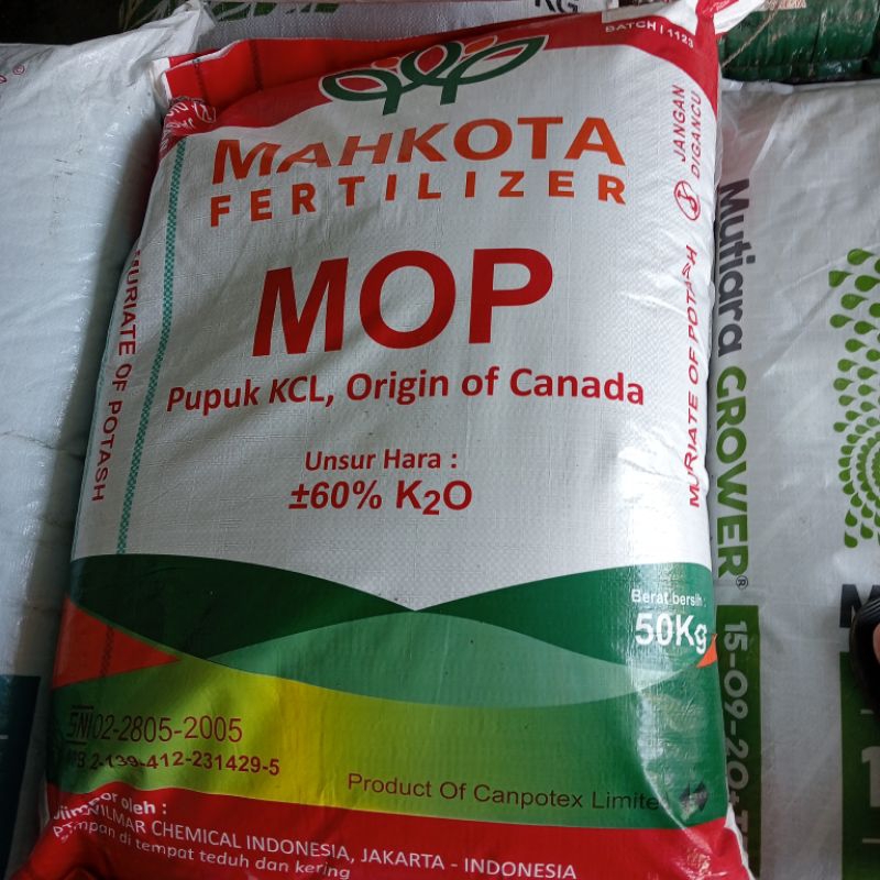 Jual PUPUK MOP KCL mahkota fertilizer kemasan ecer repack 1kg | Shopee Indonesia