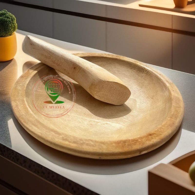 Jual Cobek kayu Jumbo 24cm Plus ulekan / coet / cobek kayu mahoni ...