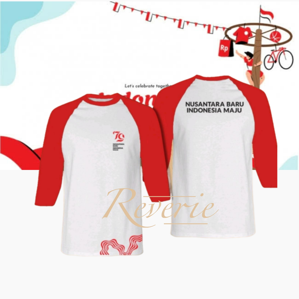 Jual BAJU RAGLAN SERAGAM PANITIA HUT RI 79 KAOS TANGAN PANJANG 3/4 ...