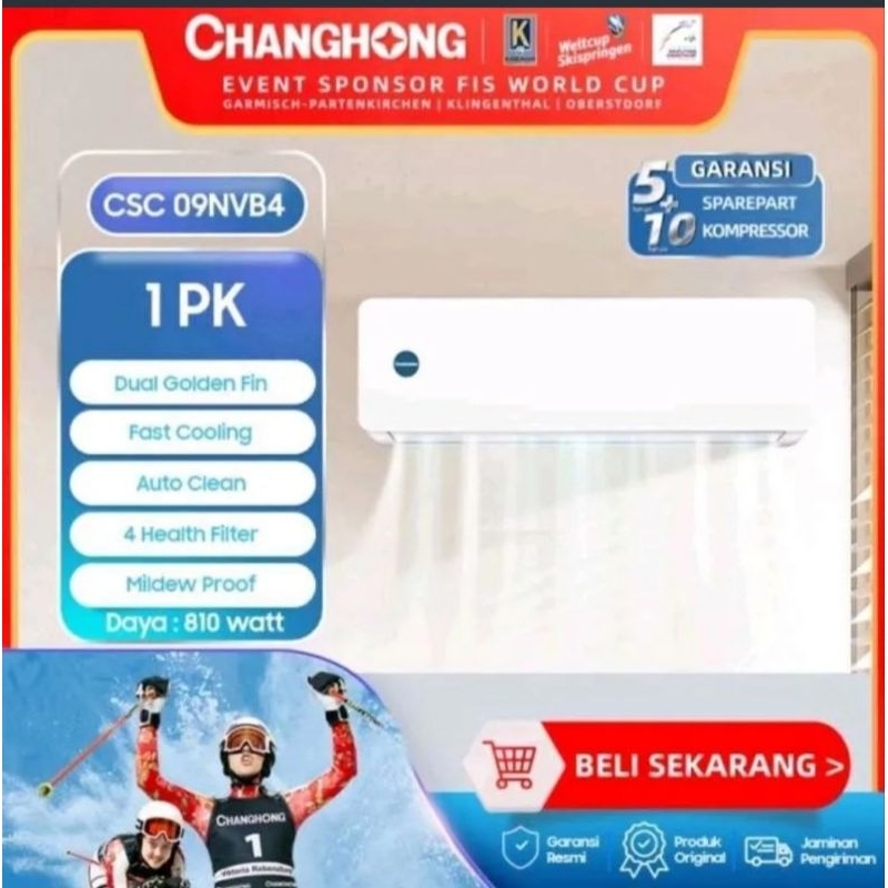 Jual Changhong AC Single Split 0.5 n 1Pk CSC05NVB4 | CSC09NVB4 New ...