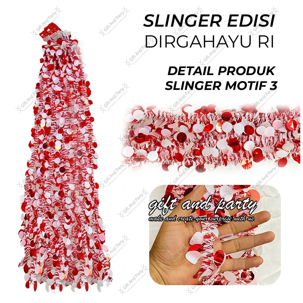 Jual Slinger Bulat Merah Putih / Garland Tinsel / Hiasan HUT RI ...