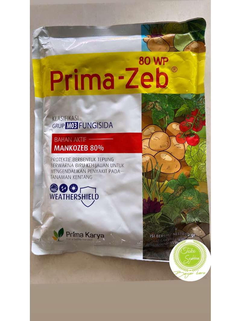 Jual FUNGISIDA - PRIMAZEB 80WP BIRU - 800 GRAM - PRIMA KARYA mancozeb ...