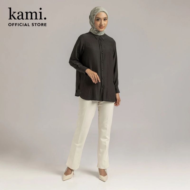 Jual Kami Idea New Anara Top Plain Black (Size L) | Shopee Indonesia