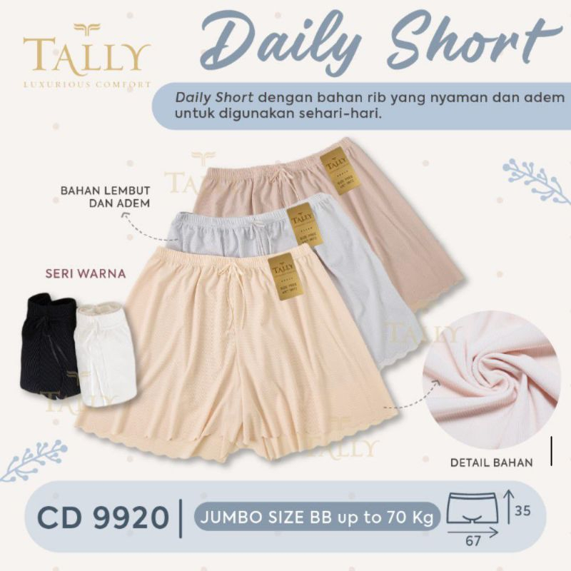 Jual YANTI98 - Tally 9920 daily short dengan bahan rib yang nyaman dan ...