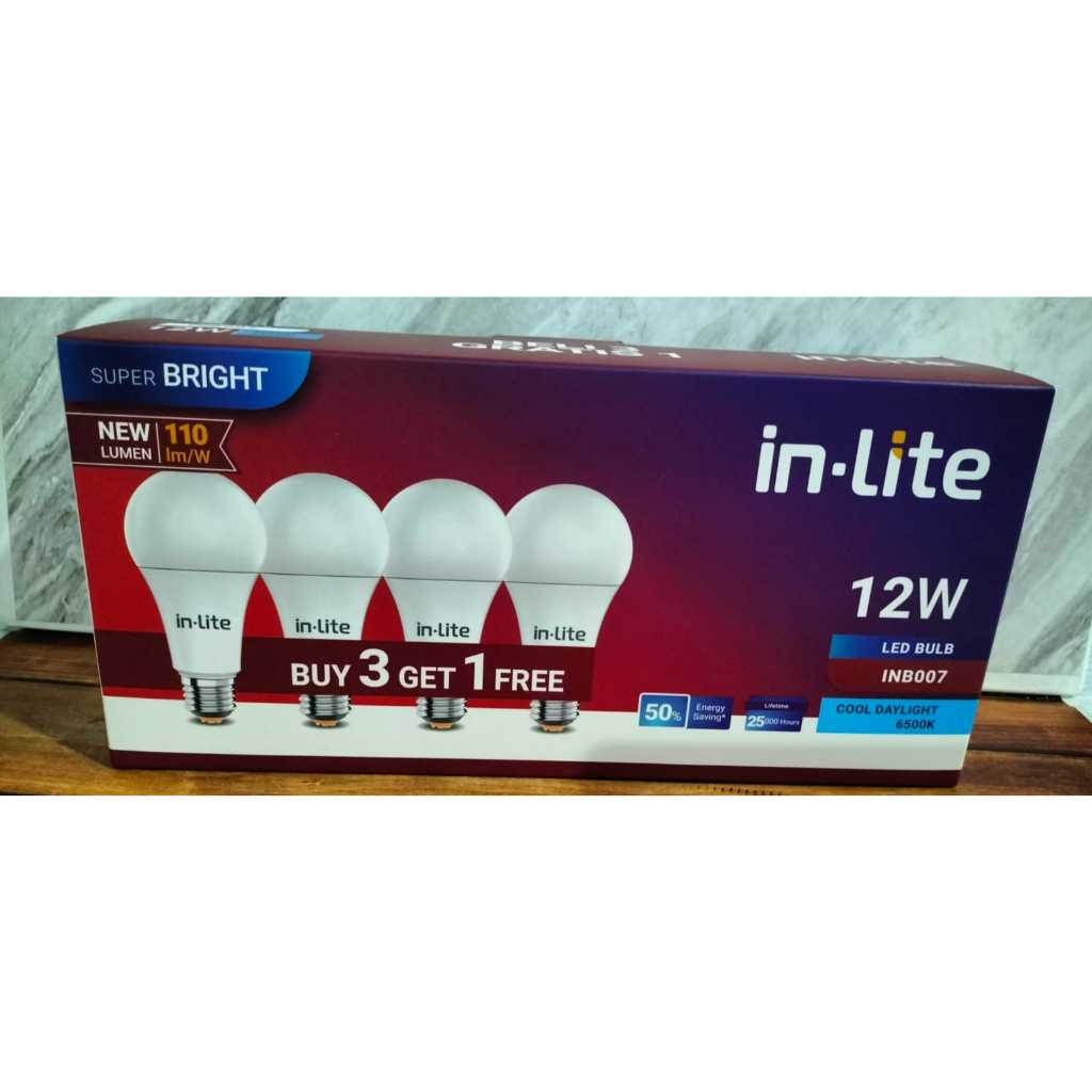 Jual Lampu LED BULB INLITE - INB007 PAKET 3 GRATIS 1 / INLITE LED Bulb ...