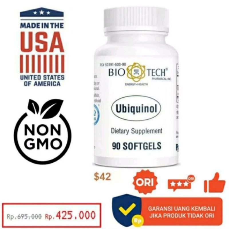 Jual BIO TECH Ubiquinol Suplemen Herbal BioTech Obat Kesehatan Jantung ...