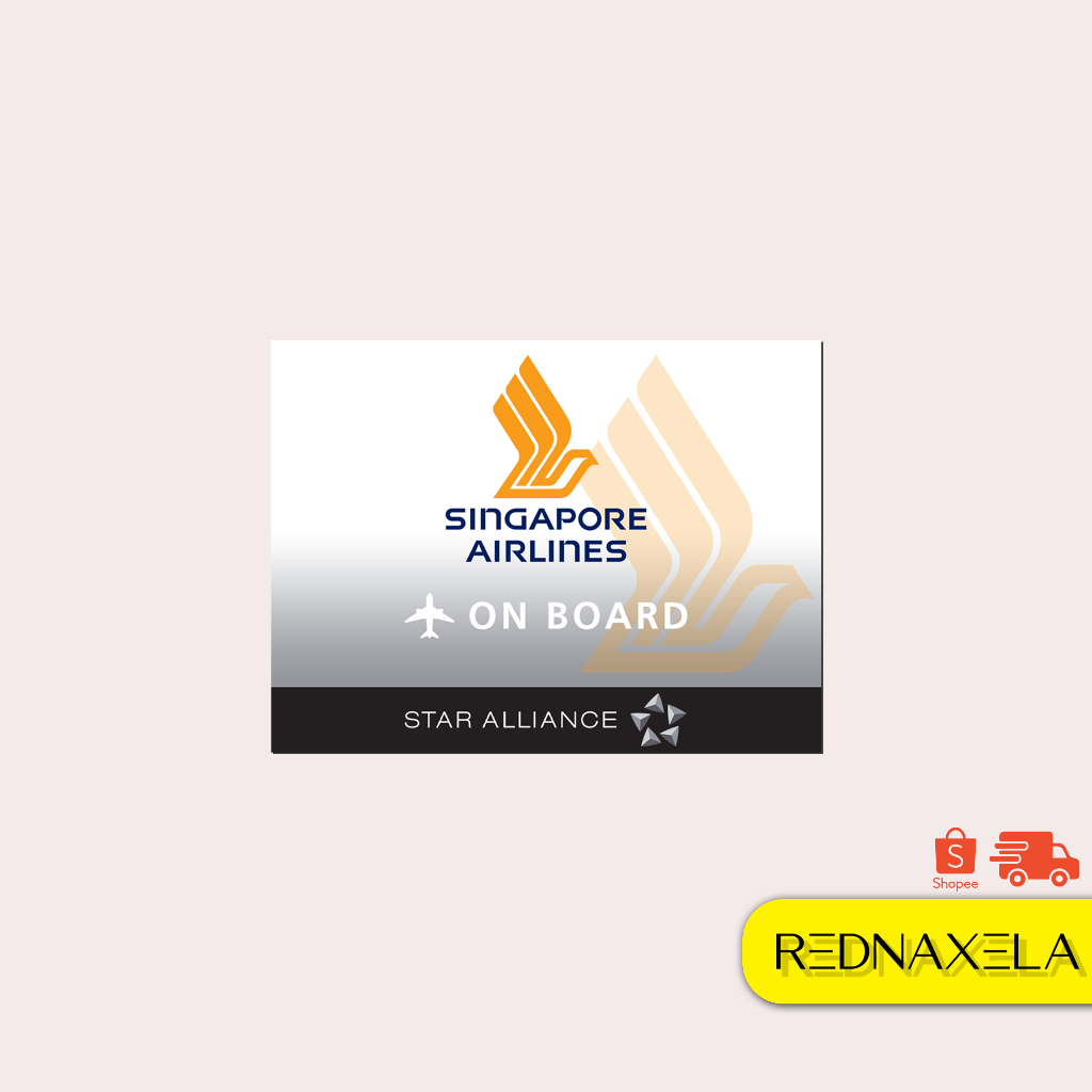 Jual Stiker Vinyl Singapore Airlines Stiker Koper On Board Sign Sticker ...