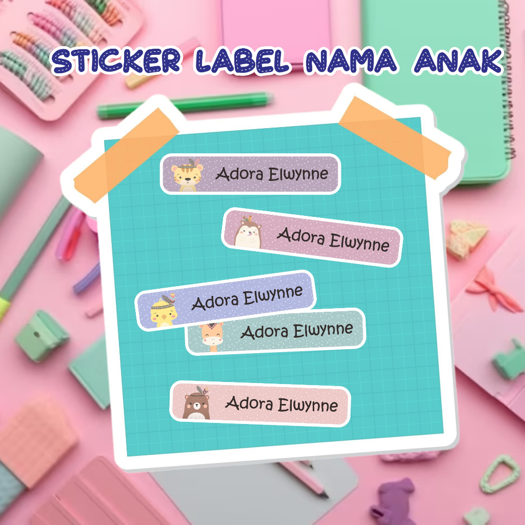 Jual Stiker Label Nama Waterproof / Sticker / Peralatan Sekolah ...