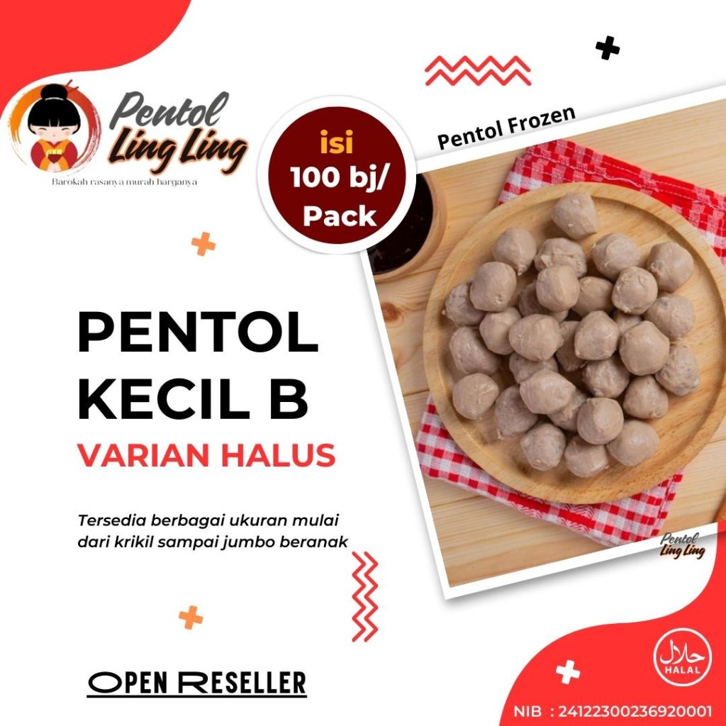 Jual Pentol B Varian Halus/Bakso Ayam mix Sapi/isi 100biji per kemasan ...