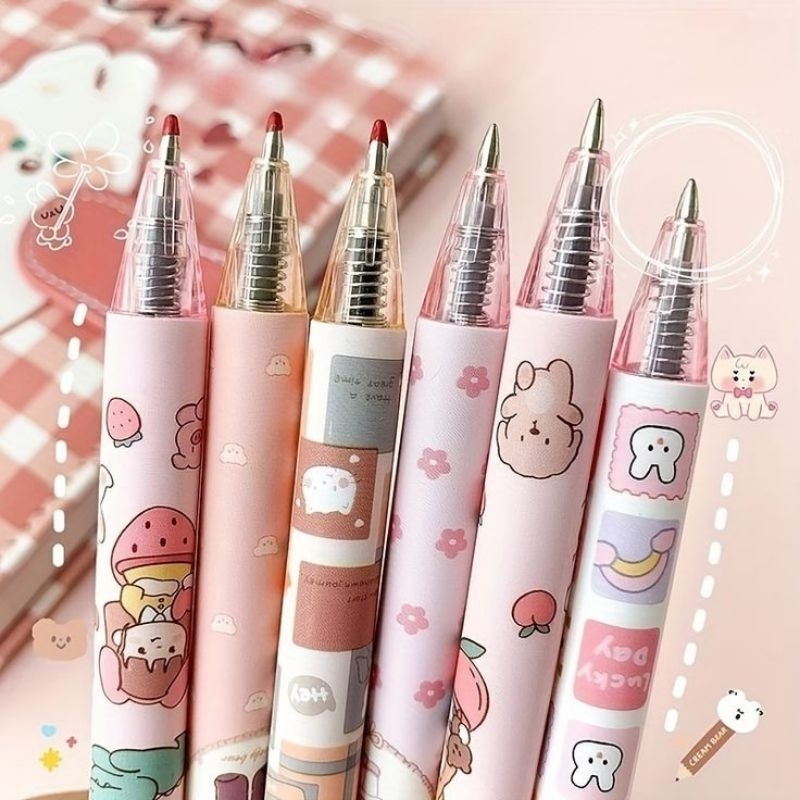 Jual KIYOWO 1 PCS PEN PRESS MEKANIK CUTE CARTOON AESTHETIC PULPEN GEL 0 ...