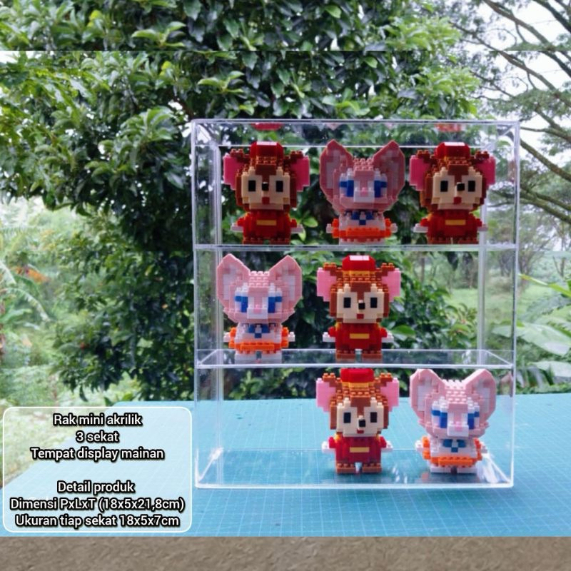 Jual rak akrilik Display Nano Bricks Akrilik Mini(HANYA RAK SAJA) /Rak ...