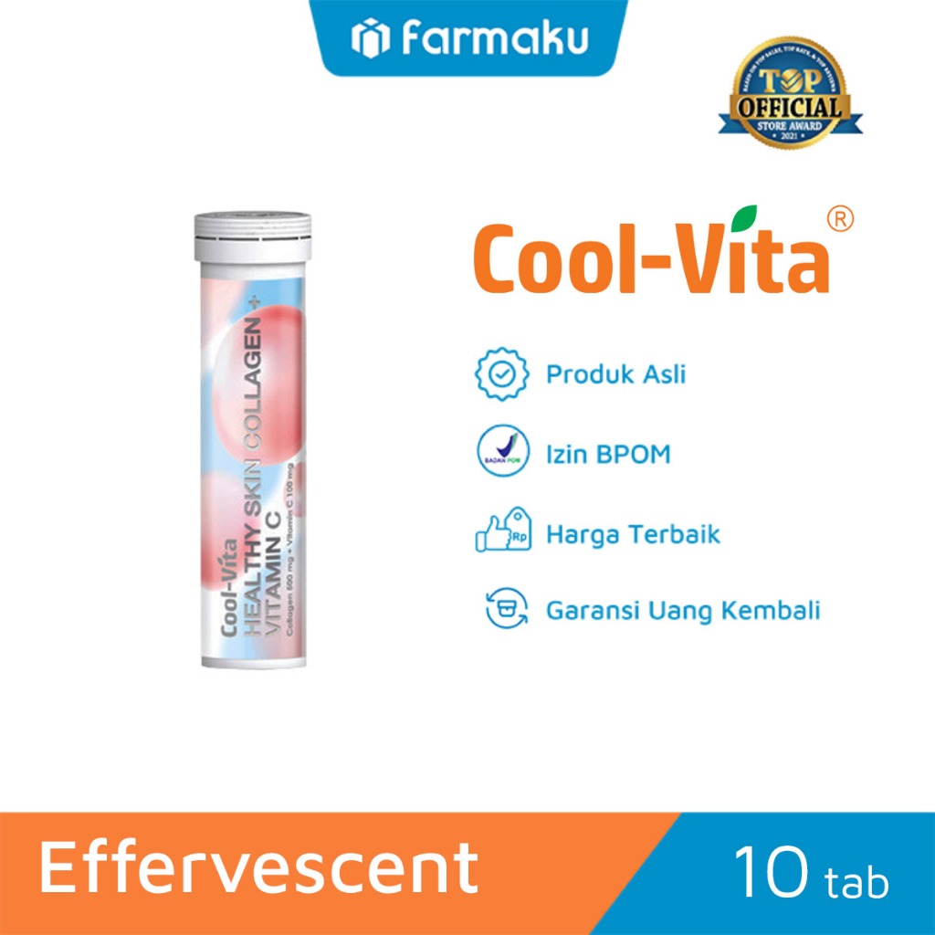Jual Cool Vita Beauty Collagen Healthy Skin Peach Flavor 10 Tablet - Suplemen Kolagen Vitamin C ...