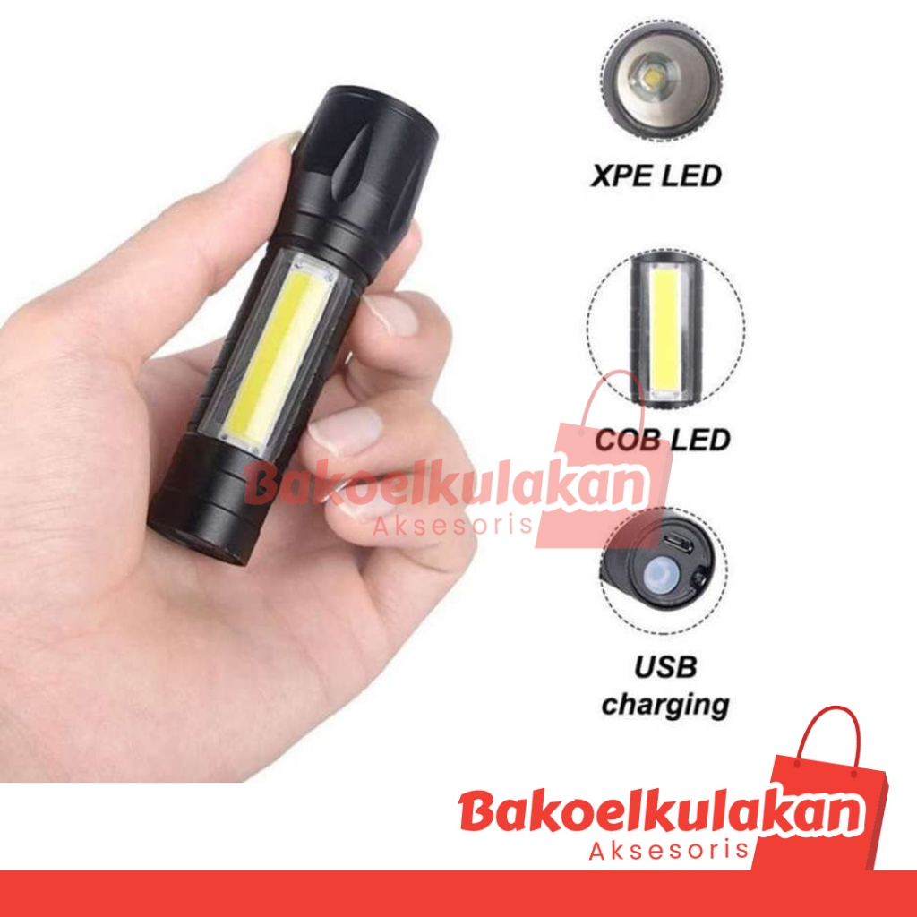 Jual Senter Mini XPE COB LED Zoom Super Terang Swat Police Light | Shopee Indonesia