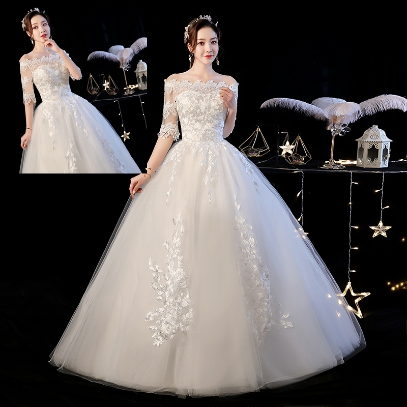Jual Maxi gaun pengantin dari renda putih pesta pernikahan Short Sleeve ...