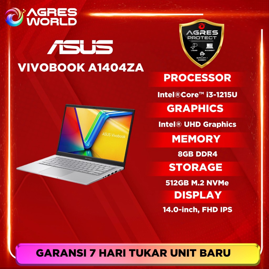 Jual ASUS VIVOBOOK 14 A1404ZA I3 1215 RAM 8GB SSD 512GB W11+OHS 14.0FHD ...