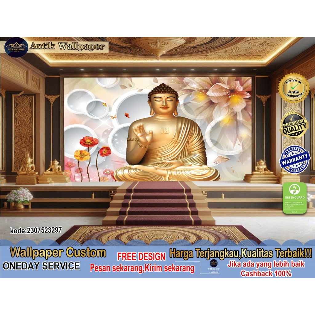 Jual Wallpaper Custom 3D Tema Religi | Budha | Buudhis | Shopee Indonesia